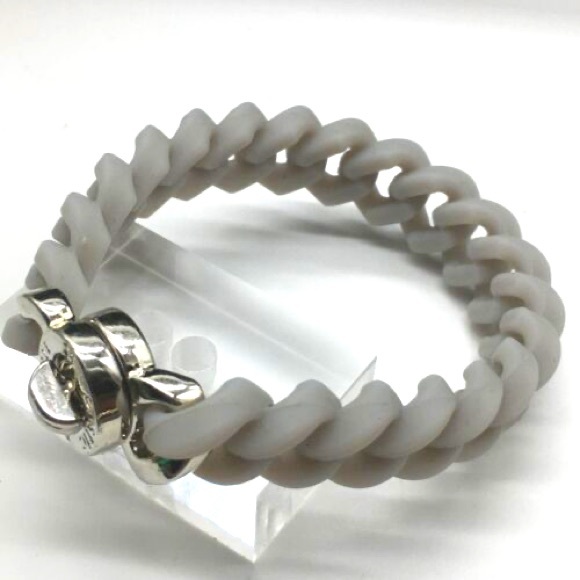 Rustic Cuff | Jewelry | Rustic Cuff Silver Tone Logo Turnlock Silicone ...